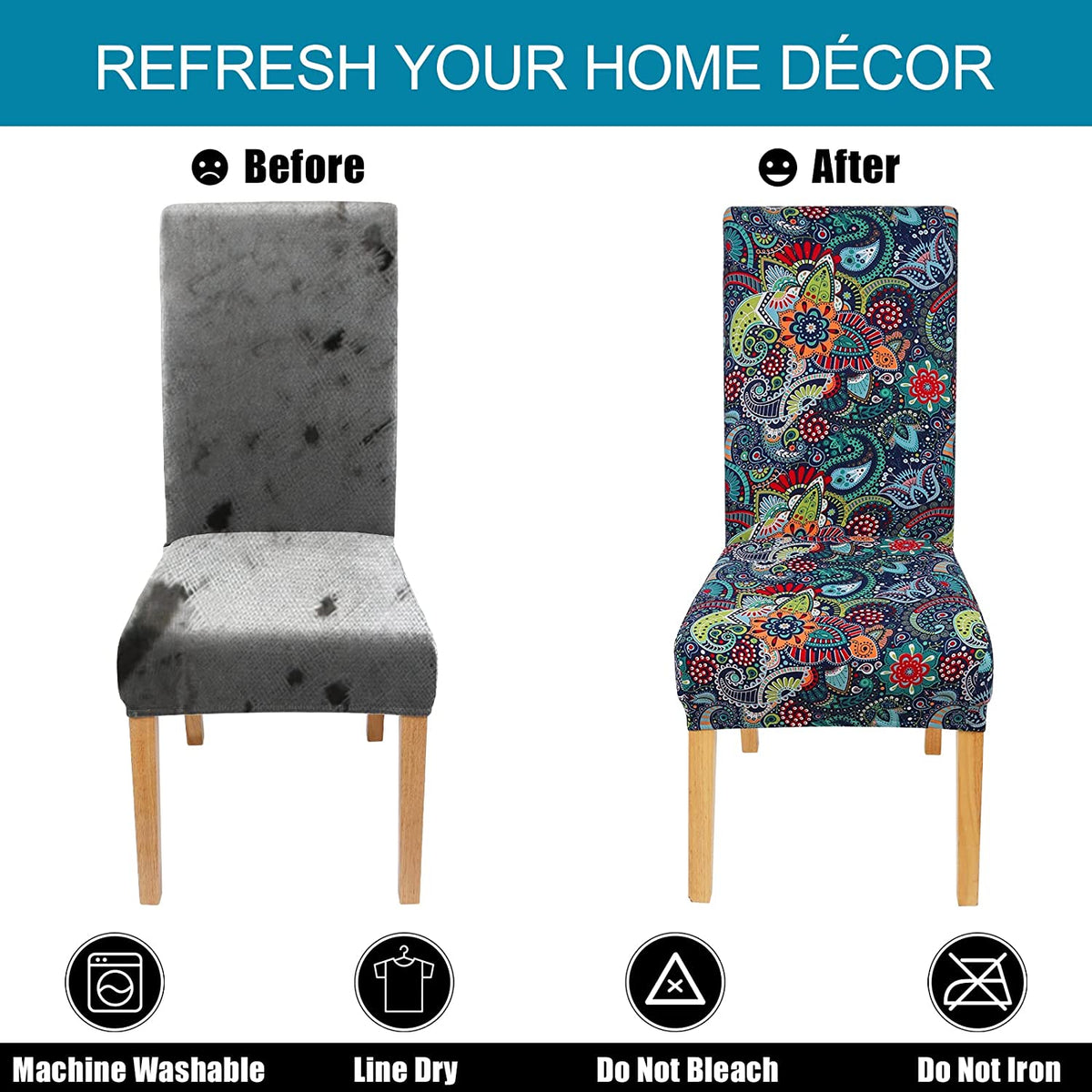 Makelifeasy™ Slipcover Stretchable pure chair cover(🔥Special Sale - 50% ...